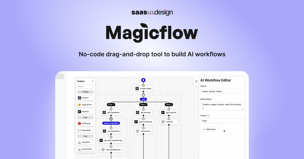 Magicflow | UI, UX Design | SaaS | Application Design | saas ui